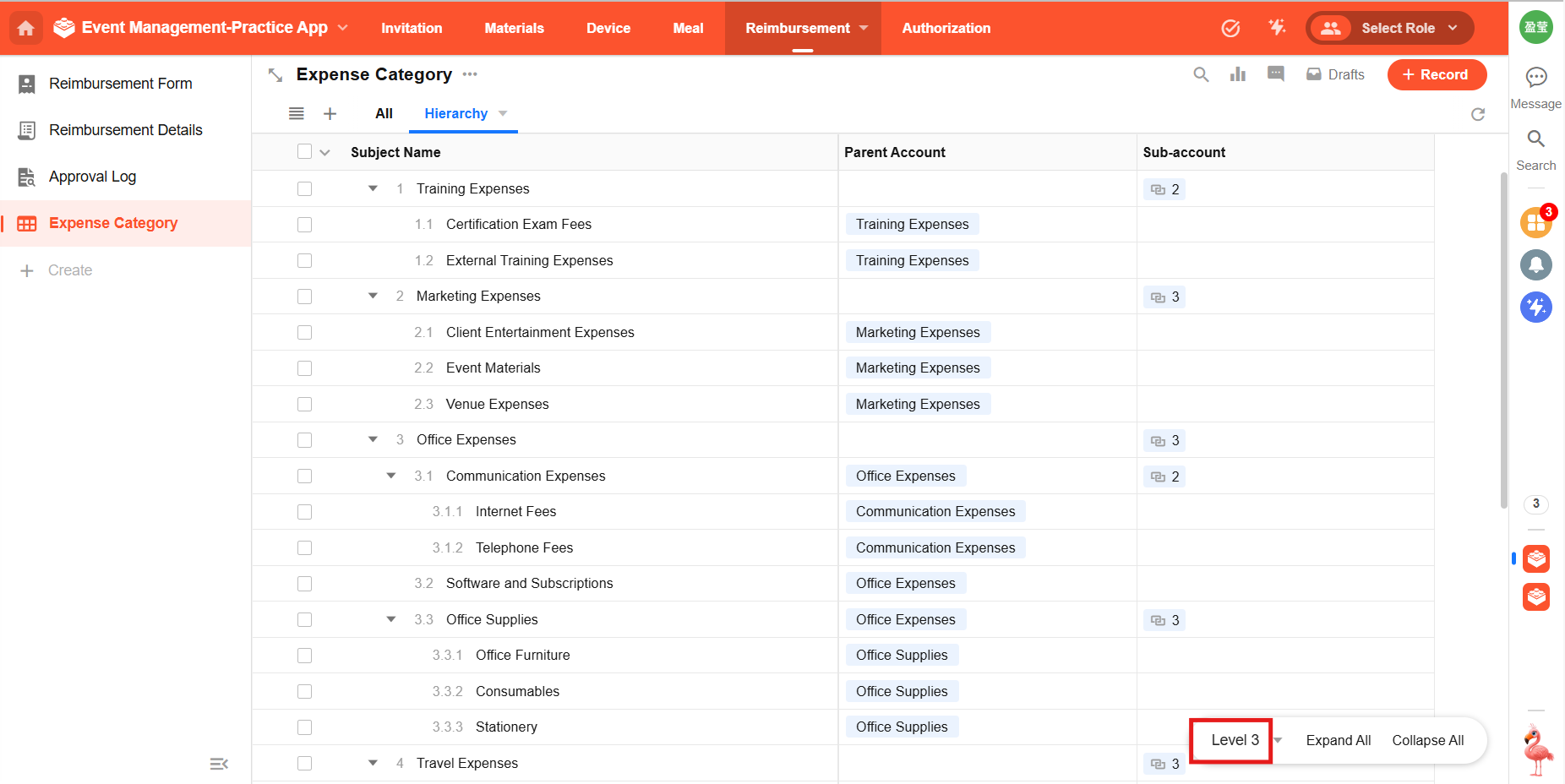 Intermediate Course: Practice: Implement Hierarchical Expense Account ...